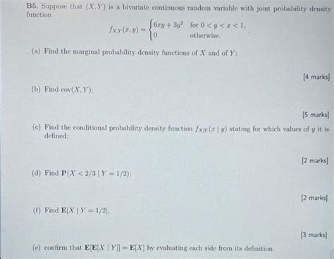 Solved B5 Suppose That X Y Is A Bivariate Continuous