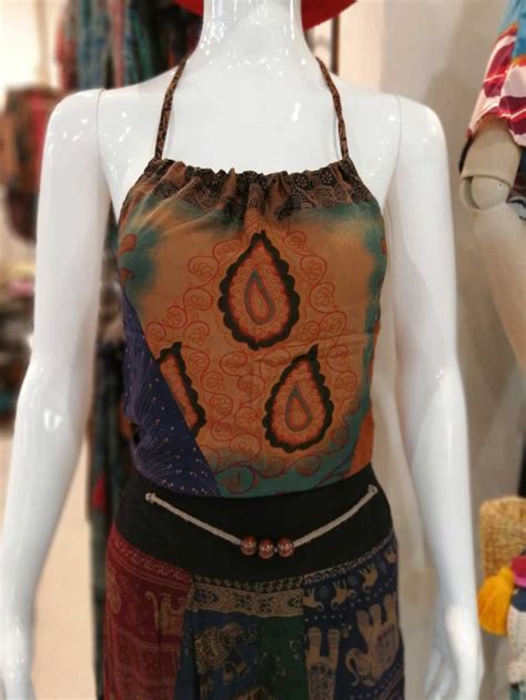 Patchwork Naked Back Tops Siam Stylez