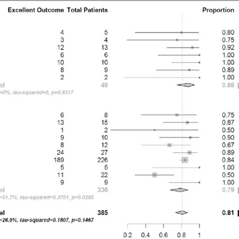 Outcome At Follow Up Random Effect Model Representing The Proportion