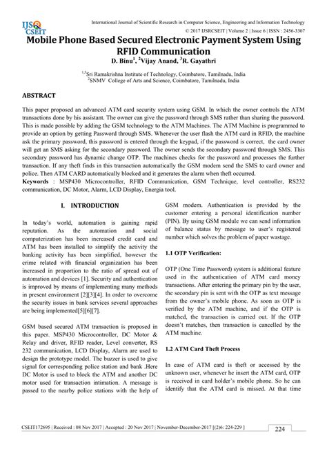 pdf mobile phone based secured electronic payment system using rfid