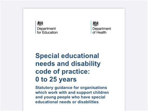 Sen Code Of Practice 2015 Teaching Resources
