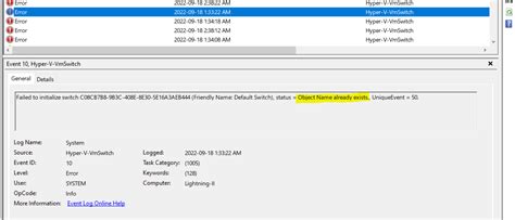 Failed To Initialize Switch Friendly Name Default Switch Filling Event Log Microsoft Qanda