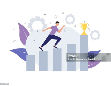 트로피를 위해 계단을 달리는 사업가 비즈니스 컨셉 성장과 성공의 길 가격에 대한 스톡 벡터 아트 및 기타 이미지 가격 개념