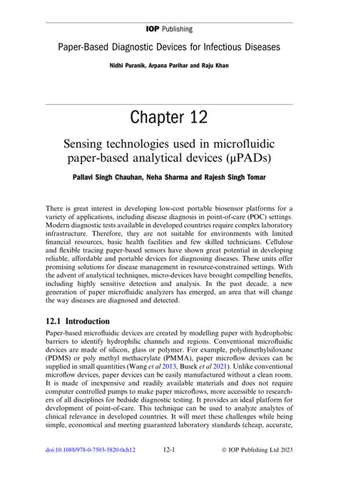 Pdf Sensing Technologies Used In Microfluidic Paper Based Analytical Devices μpads