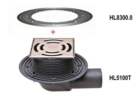 HL5100T + HL8300.0 За тераси, DN75, клапа+притискащ пръстен за гъвкави ...