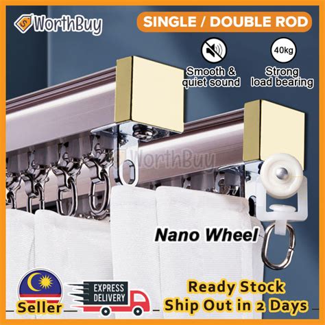 Full Set Worthbuy Aluminium Window Curtain Rail With Pulley Single