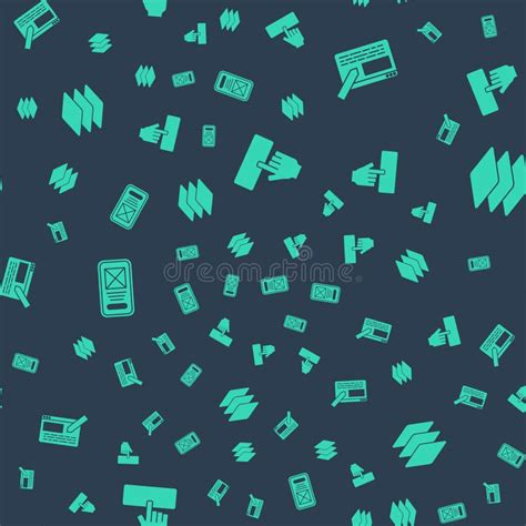 set keyboard ui or ux design and layers on seamless pattern vector