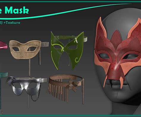 Artstation 7 Ornamental Face Mask With Texture Zprjobjfbx4k Pbr