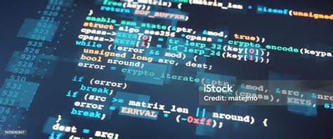 Dark And Gritty Retro Style Programming Language Code Close Up Pixelated Text Example With