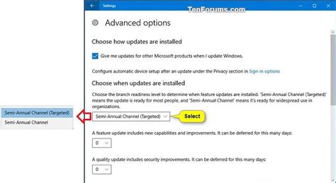 Windows Update Defer Feature And Quality Updates In Windows 10 Tutorials