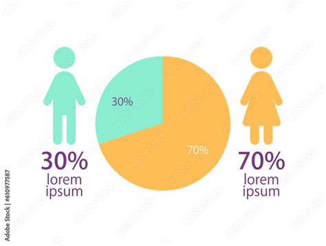 Circular Pie Infographic Chart Design Template With Two Categories