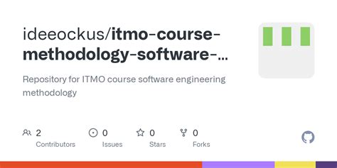 Github Ideeockusitmo Course Methodology Software Engineering Repository For Itmo Course