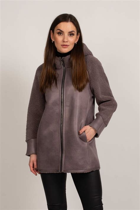 Жіноча еко дублянка з хутром тедді Світ Шкіри та Хутра