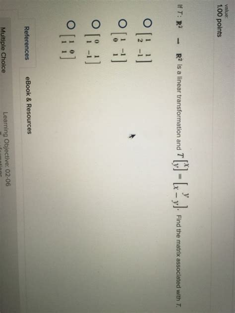 solved if t r 2 r 2 is a linear transformation and