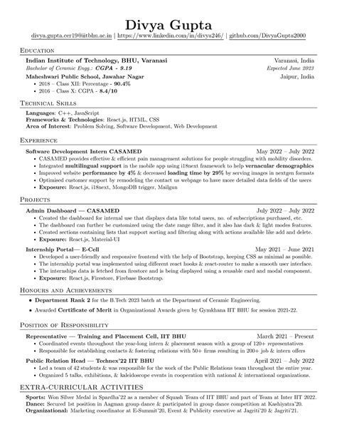 sde ft resume 1 test bachelor of engineering in information