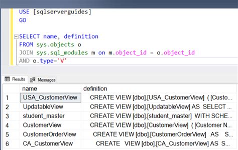 How To See View Definition In Sql Server