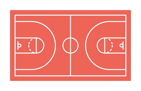 농구 코트 필드 그라운드의 벡터 일러스트 레이 션 프리미엄 벡터