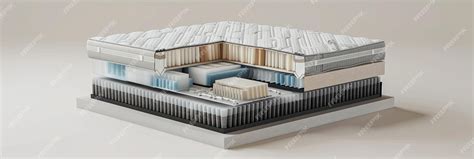 a detailed cutaway view of a mattress showcasing its internal layers