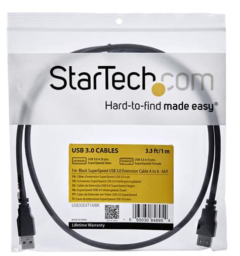 USB 3 0 Extension Cable Male To Female Black StarTech Com