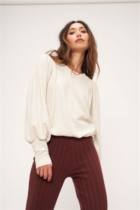 Natasha Brushed Rib Long Sleeve