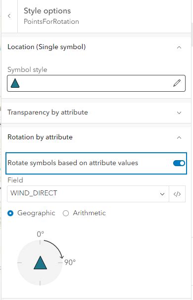 Enable Symbol Rotation In Geometry Settings Within Esri Community