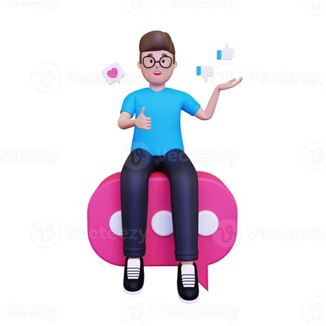 3d Man Giving Feedback Illustration 10872549 Png