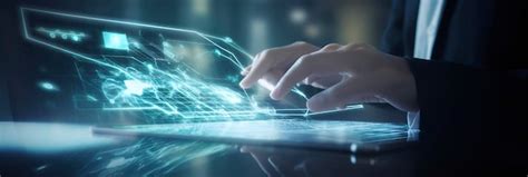 Premium Ai Image Big Data Technology Background Using A Laptop Against The Background Of