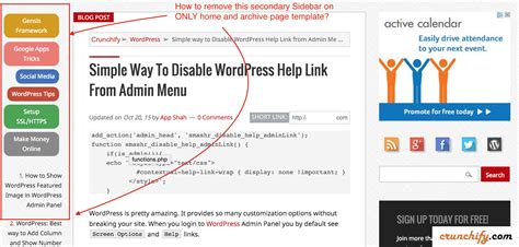 How To Hide Sidebar Only On Home Archive Page Genesis WordPress Framework Crunchify