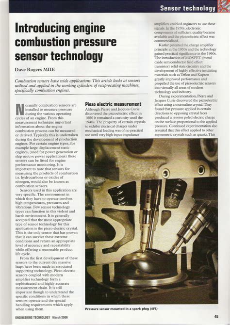 Pdf Introducing Engine Combustion Pressure Sensor Technology