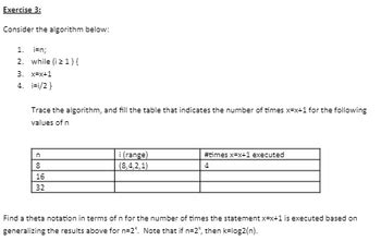 Answered Exercise Consider The Algorithm Below In While Iz X X I I