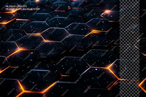 Цифровые художественные обои с шестиугольными узорами с светящимся на ...