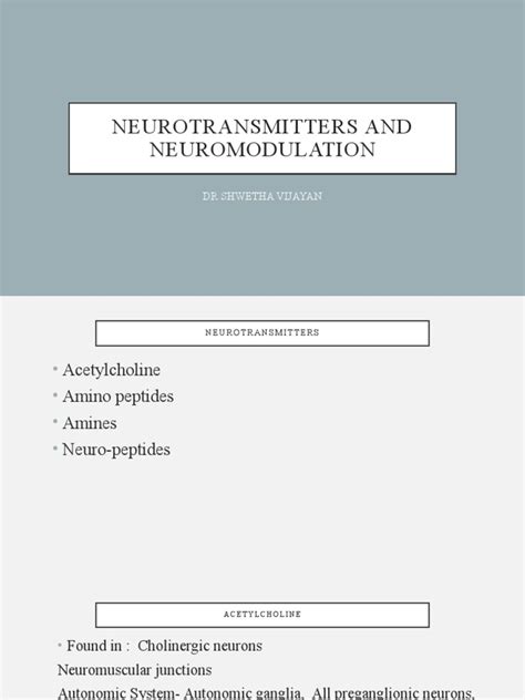 Neurotransmitters And Neuromodulators Pdf Acetylcholine Biomolecules