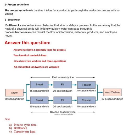 Solved 1 Process Cycle Time The Process Cycle Time Is The Chegg Com