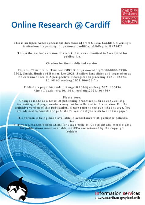 Pdf Shallow Landslides And Vegetation At The Catchment Scale A Perspective