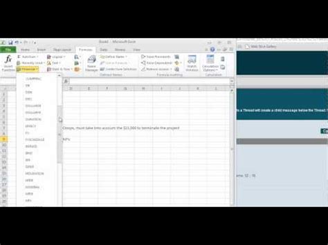 Calculating NPV Using Excel YouTube
