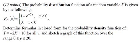 Solved The Probability Distribution Function Of A Random