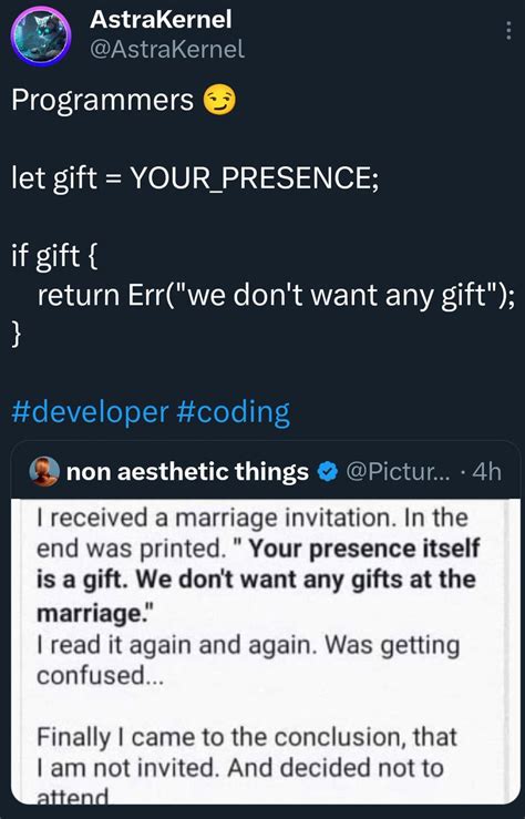 Programmer Humor on Twitter: "Conditional https://reddit.com/r/programmerhumor/comments/14fu2zv…"