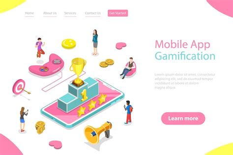 Premium Vector Isometric Flat Vector Landing Page Template Of Interactive Content For Audience