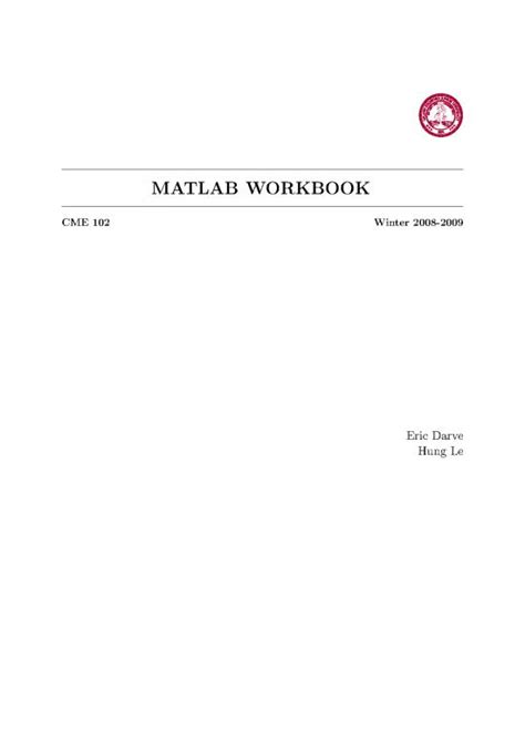 Solving Equations Pdf 176917 Darve Cme102 Matlab