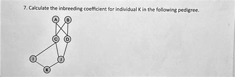 7 Calculate The Inbreeding Coefficient For Individual K In The Following Pedigree