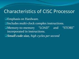 Risc And Cisc Processors Pptx Computing Technology Computing