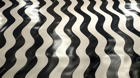 Black And White Wavy Lines Pattern Creating An Optical Illusion Effect Premium Ai Generated Image
