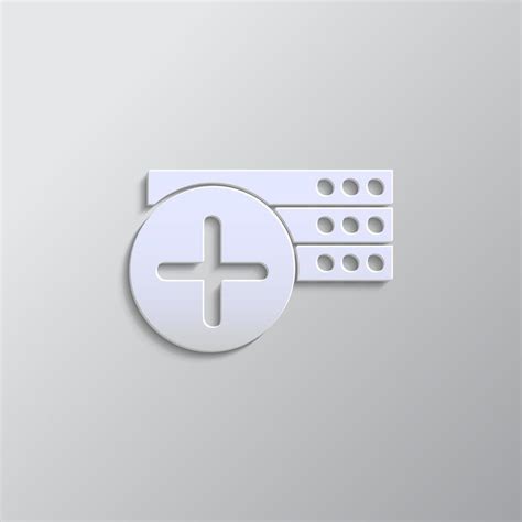 Database Server Paper Style Icon Grey Color Vector Background Paper
