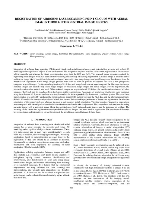 Pdf Registration Of Airborne Laser Scanning Point Clouds With Aerial Images Through