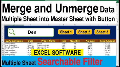 Data Merge And Unmerge Multiple Sheet Into Master Sheet With Button