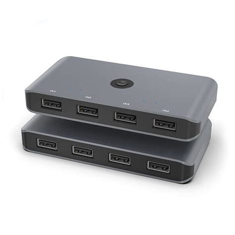 Pc 키보드 마우스 프린터 공유 4 장치 Usb 스위치 분배기 4 포트 공유 4 장치 허브 변환기 Usb 스위치 Kvm 스위치