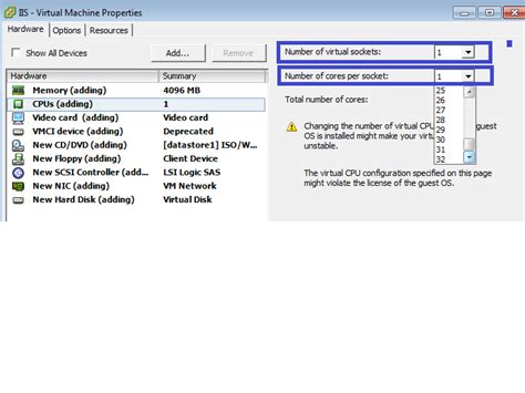 Solved Selecting No Of Virtual Sockets And No Of Cores Per Socket
