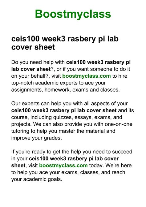 Ceis100 Week3 Rasbery Pi Lab Cover Sheet By Boost My Class Issuu Ceis100 Week3 Rasbery Pi Lab Cover Sheet By Boost My Class Issuu