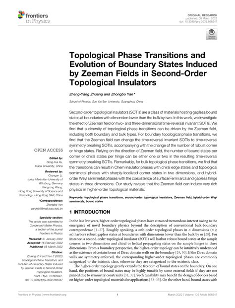 Pdf Topological Phase Transitions And Evolution Of Boundary States