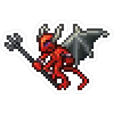 Terraria Red Devil Sticker Pixel Art Art Style Terrarium